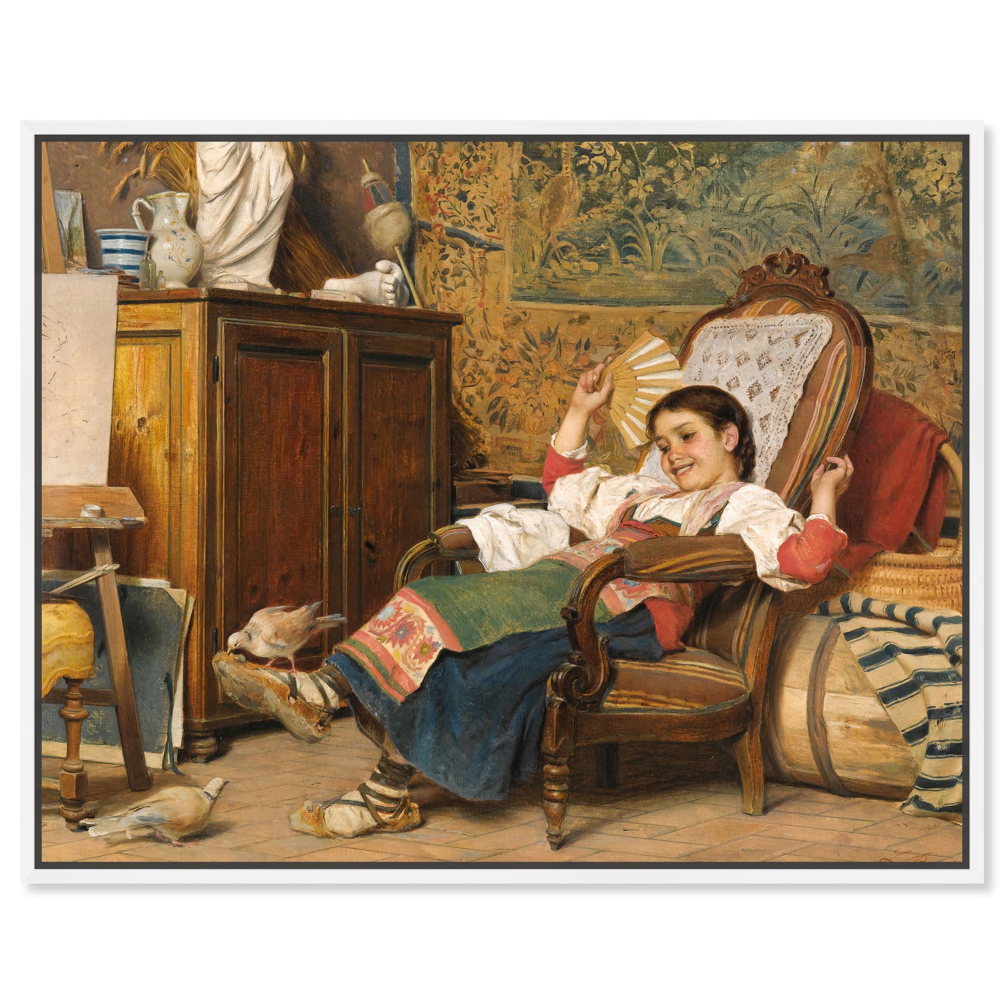 Bechi's Model Canvas Famous Classic Art by Art Remedy, White Frame, 20 x 16 - Walmart.com