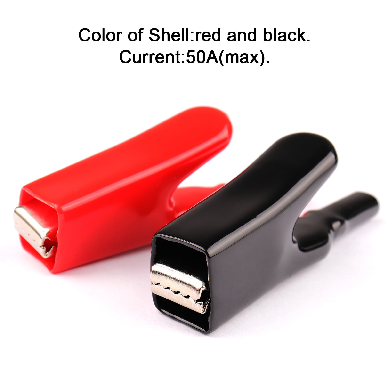 Becikitc 50A Sheathed Alligator Clips, Red and Black Electrical Test ...