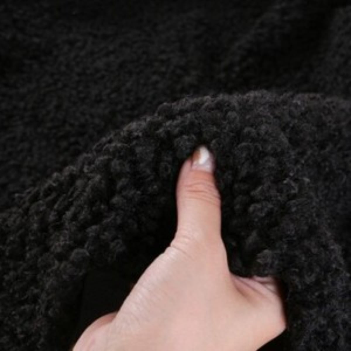 Becikitc Faux Sheepskin Sherpa Fabric, Soft Fluffy Plush Fleece ...