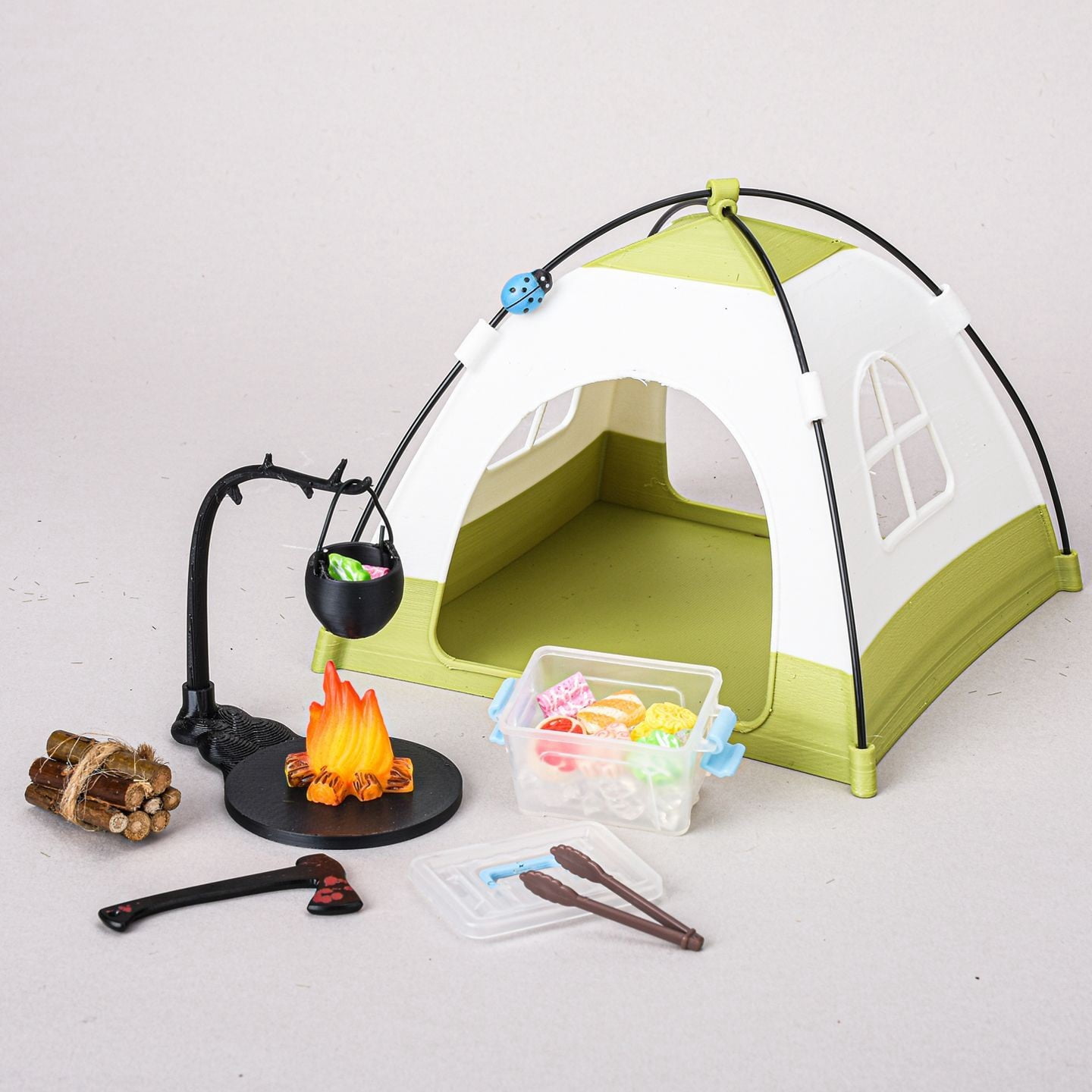Becikitc Mini Camping Tent Playset with Light-Up LED Campfire ...