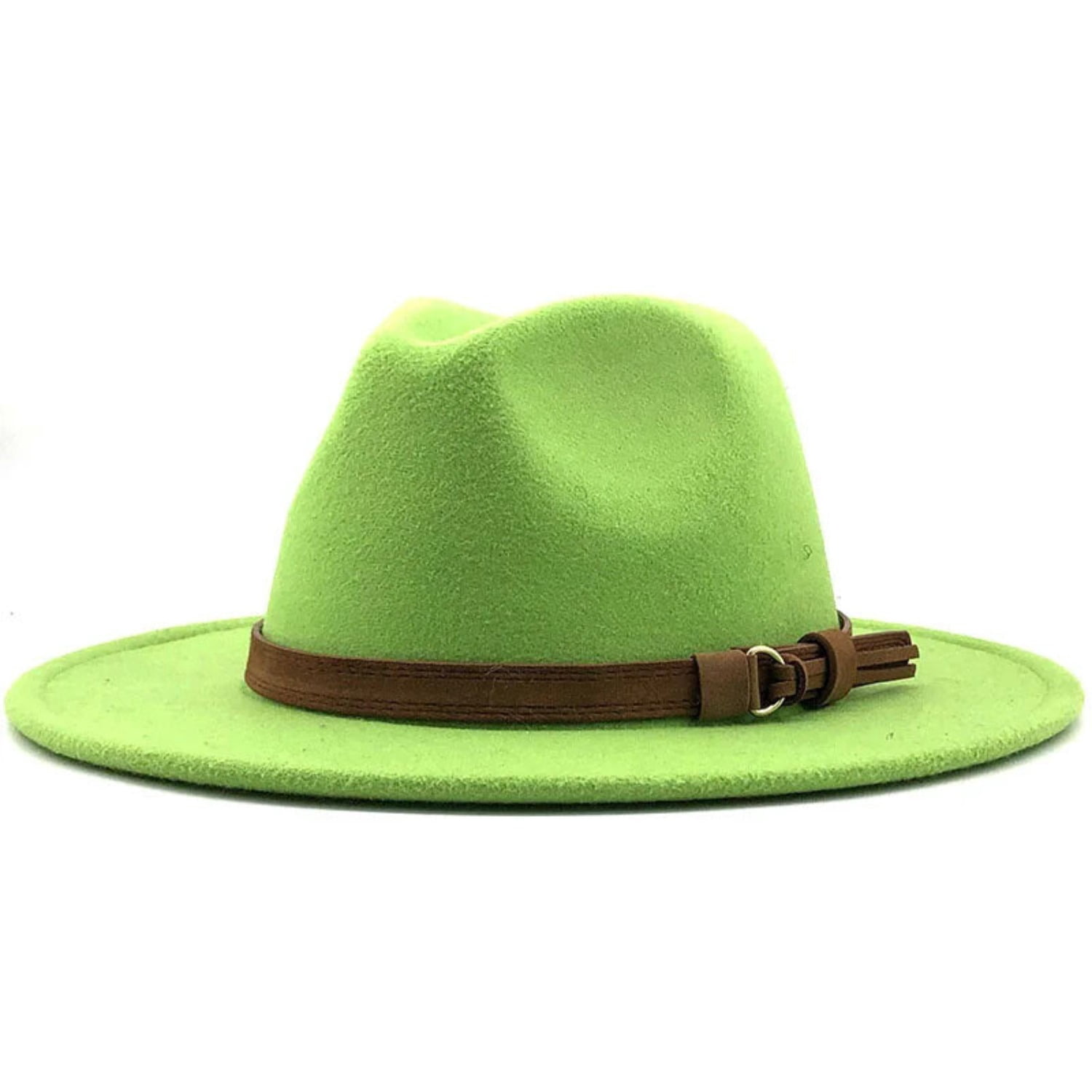 Becikitc Vintage Fedora Hat for Men Women Classic Wide Brim Trilby ...