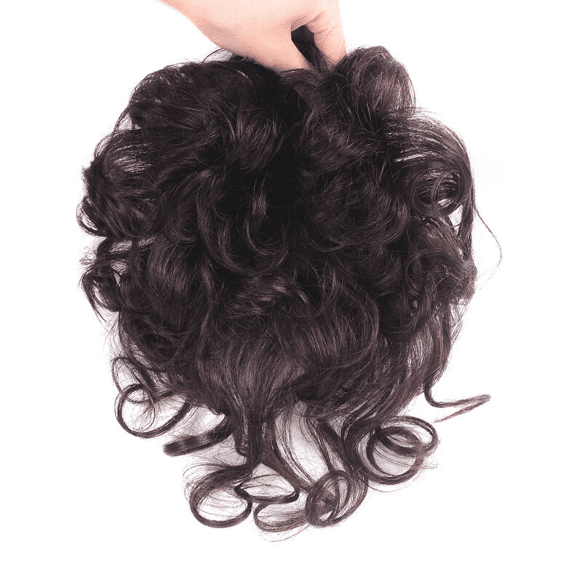 Becikitc Women Short Curly 100% Human Hair Topper Clip-in Toupee with ...