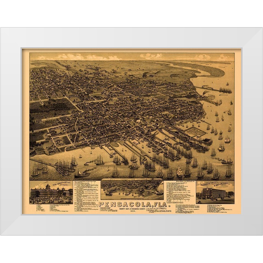 Beck 14x12 White Modern Wood Framed Museum Art Print Titled - Pensacola ...
