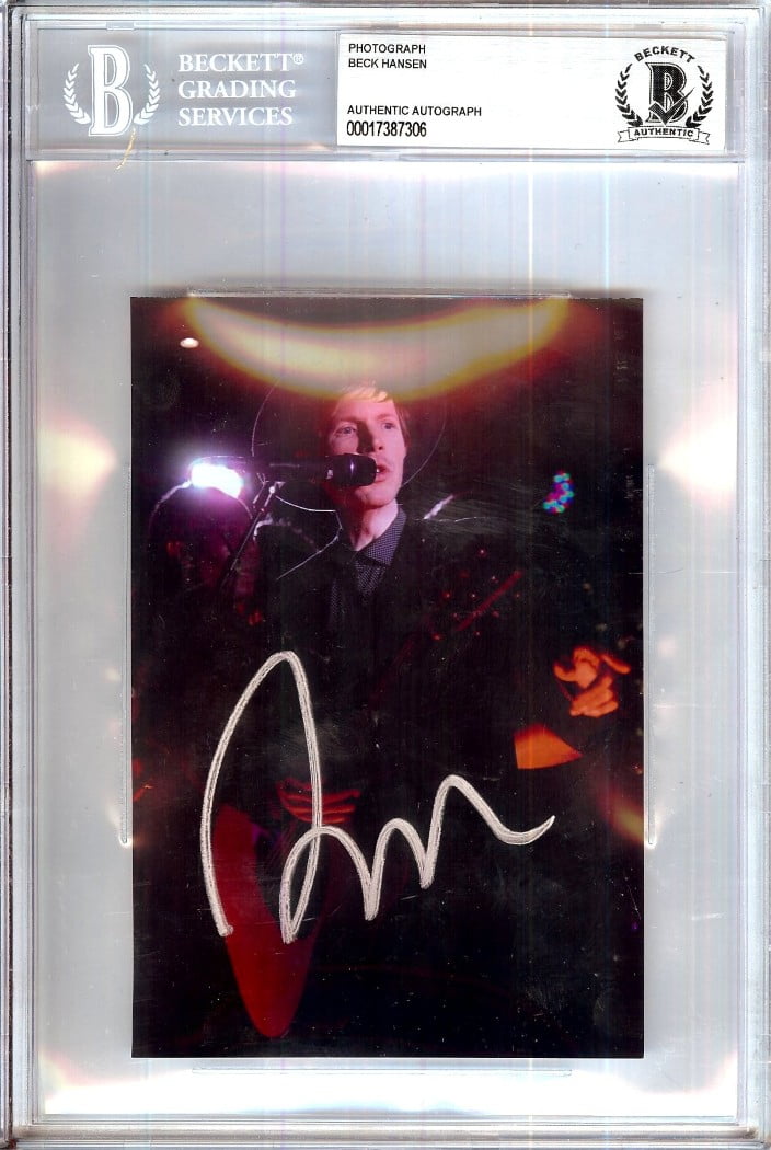 Beck Hansen Signed Autographed 4X6 Photo Spotlight on Stage BAS Encased ...