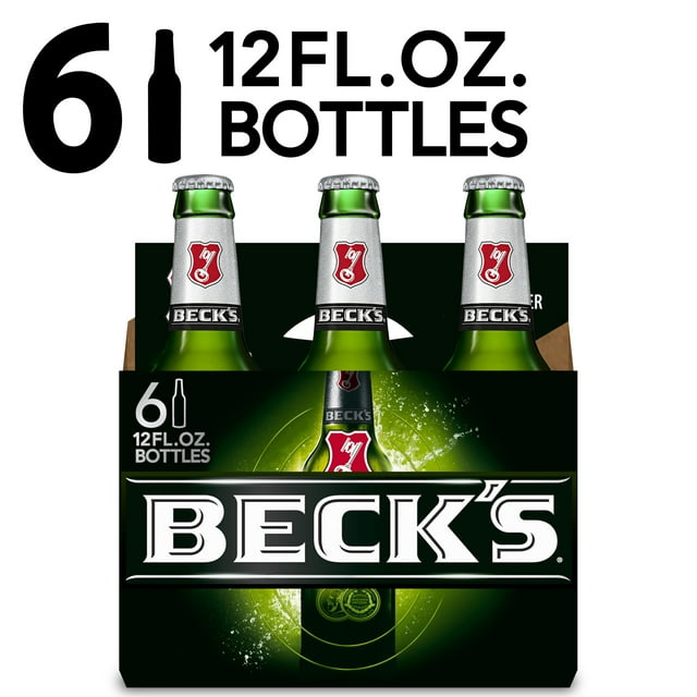 Beck's German Beer, 6 Pack Beer, 12 fl oz Glass Bottles, 4.8% ABV - Walmart.com