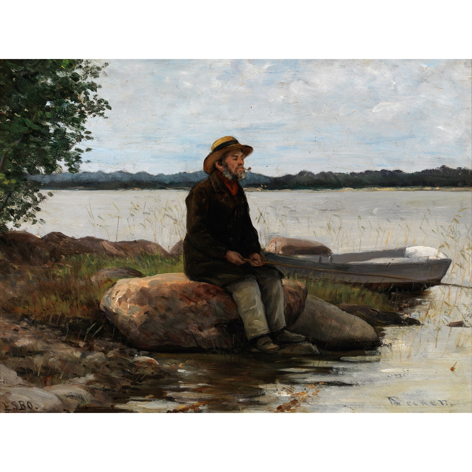 Becker Von Adolf An Angler Extra Large Art Print Wall Mural Poster ...