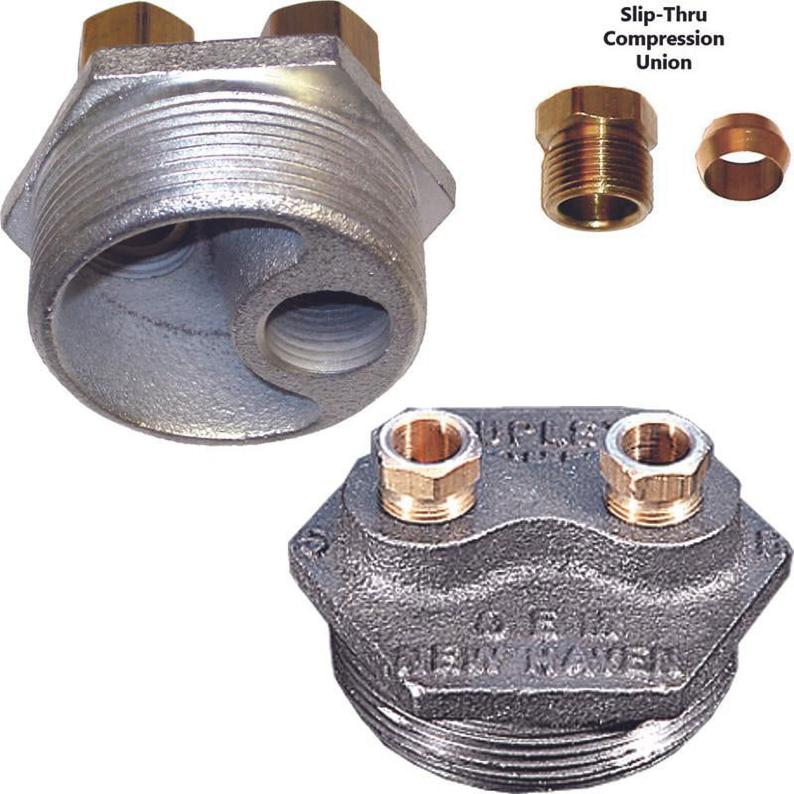 Beckett Duplex Tank Bushings, Zinc Plated Cast Iron, 3-Way Tap ...