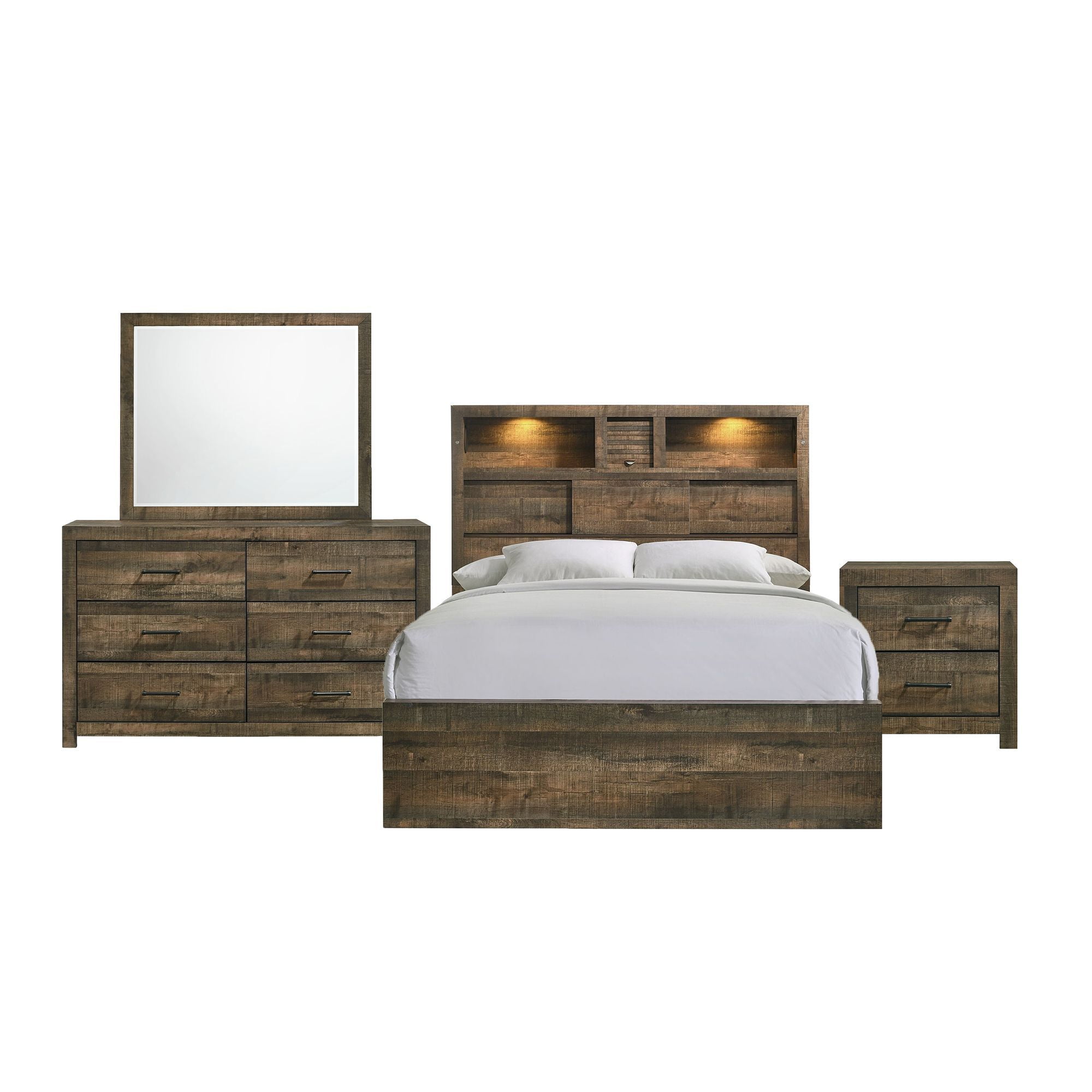 Picket House Furnishings Beckett King Bookcase Panel 4PC Bedroom Set w ...