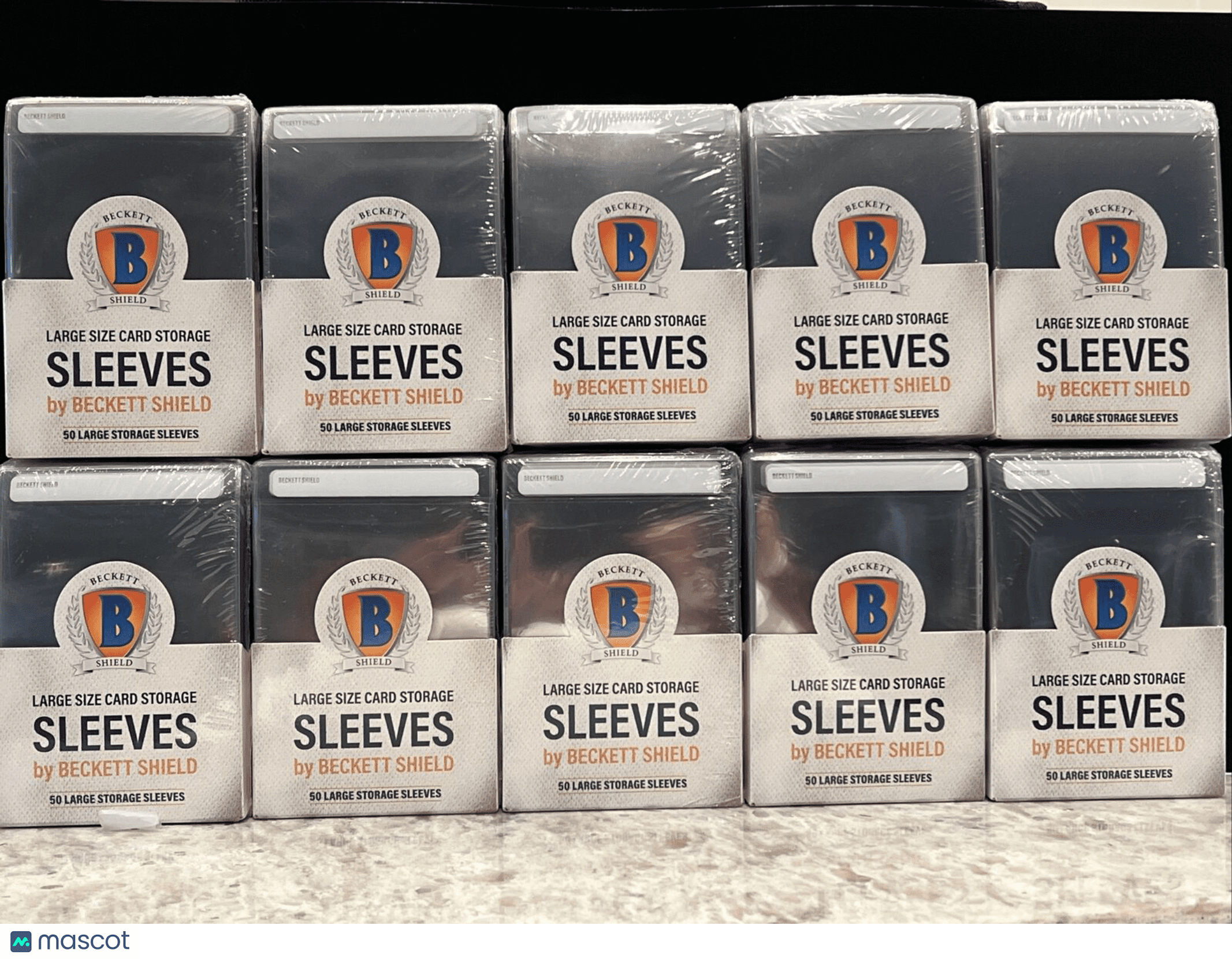 Beckett Shield Large Size Semi-Rigid Sleeves 10 Packs of 50, 500 Total ...