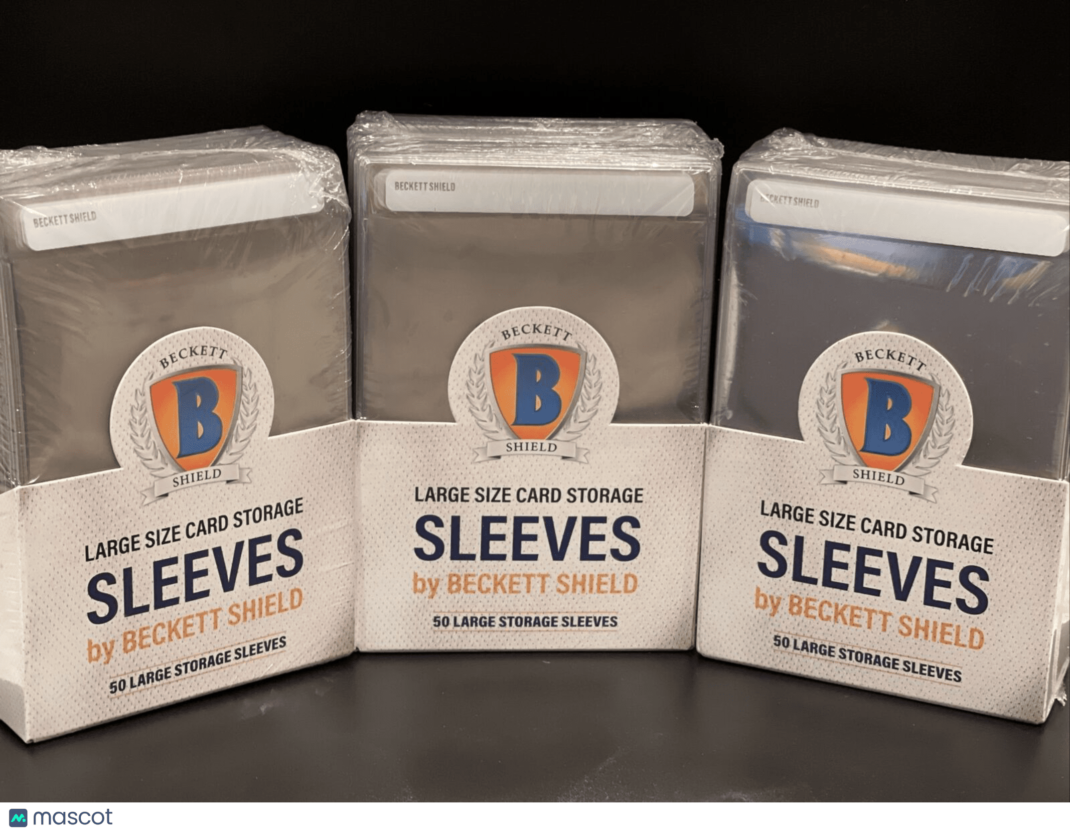 Beckett Shield Large Size Semi-Rigid Sleeves 3 Packs of 50, 150 Total ...