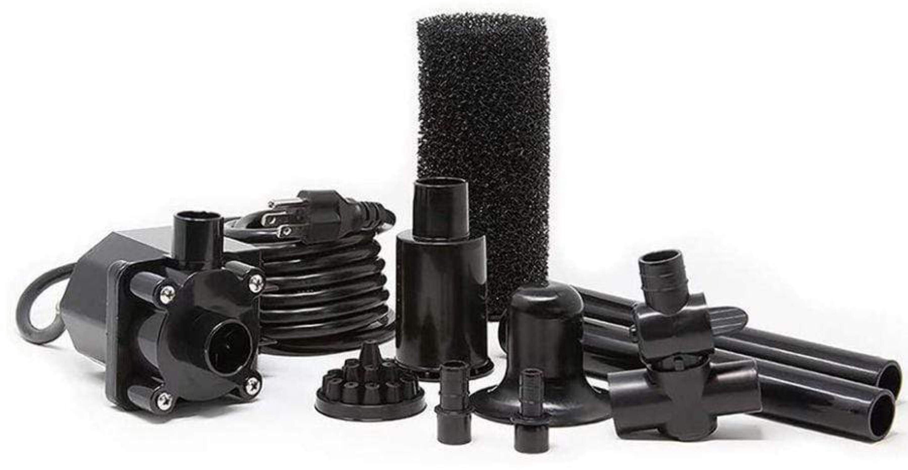 Beckett Spaces Places Pond Kit with Submersible Pump, Fountain Heads ...