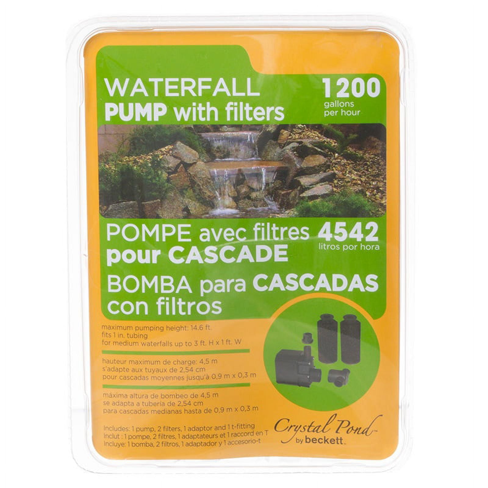 Beckett Submersible Waterfall & Stream Pump for Outdoor Pond Water ...