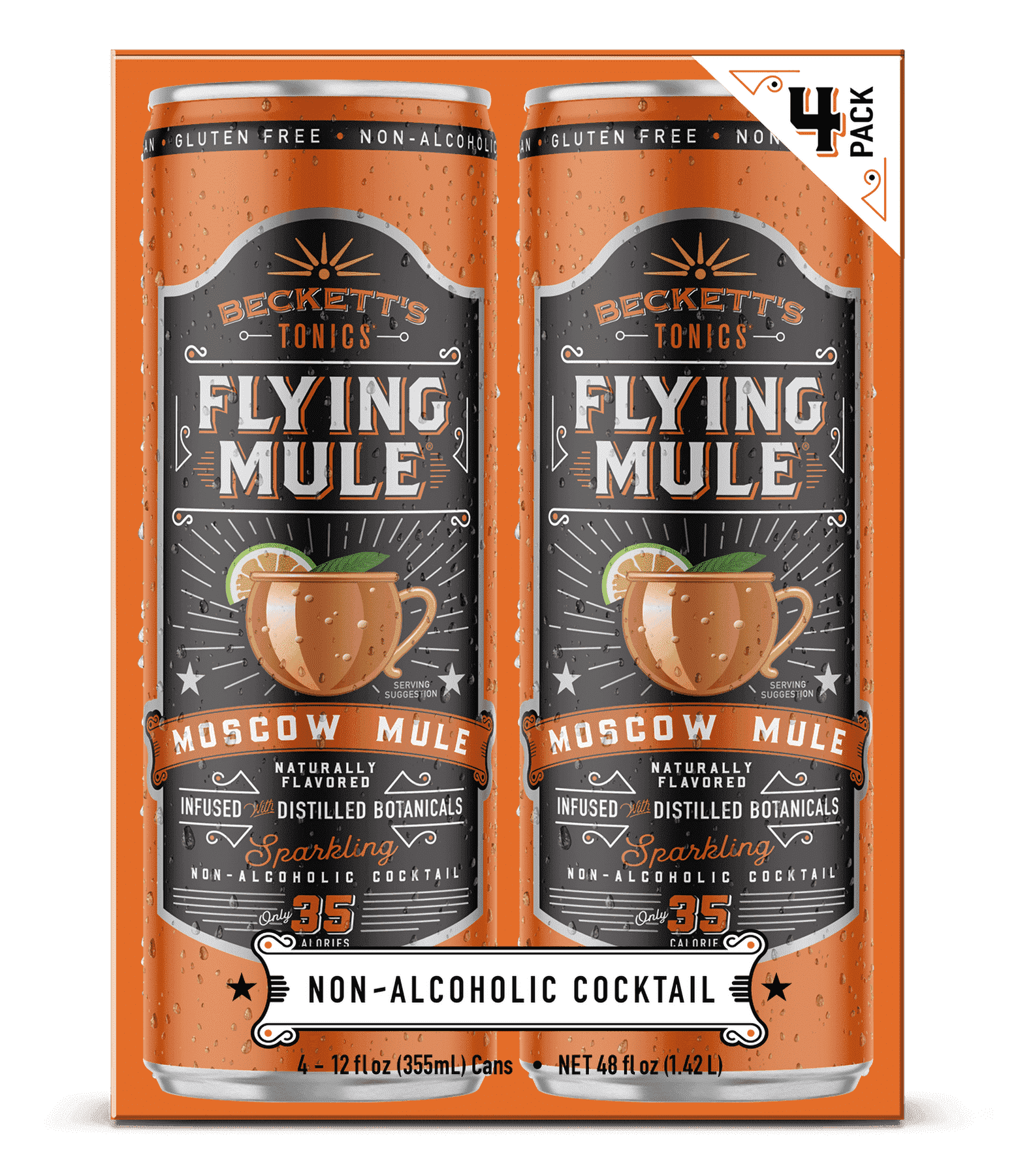 Beckett's Moscow Mule Award Winning Non-Alcoholic Mocktail, 4 Pack, 12 ...