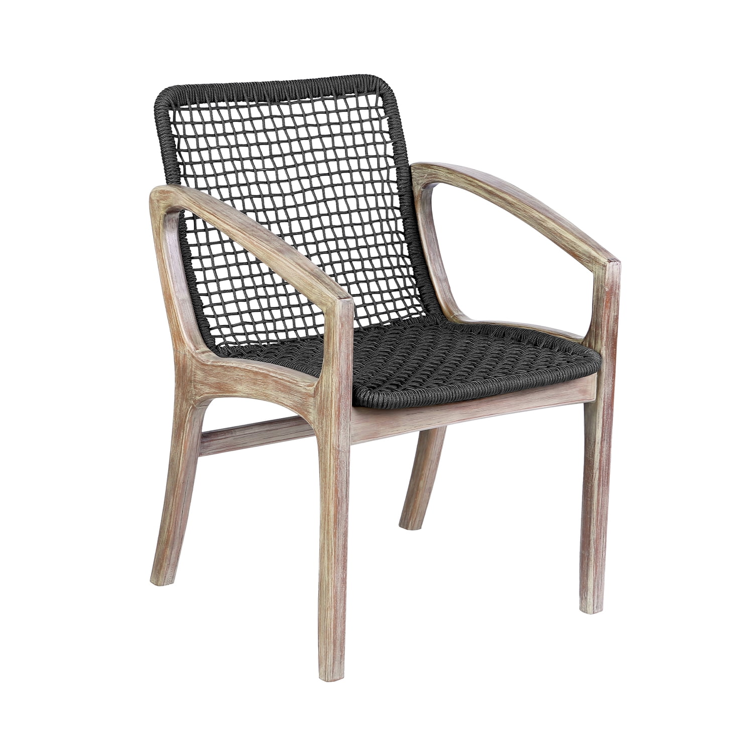 Beckham Outdoor Patio Dining Chair in Light Eucalyptus Wood and ...