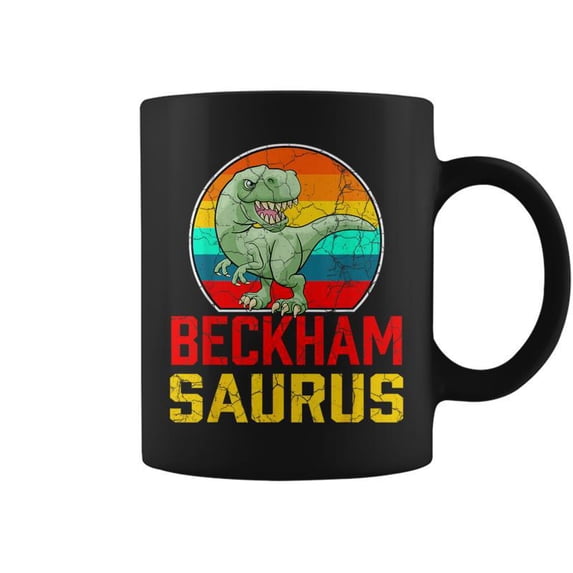 Beckham Saurus Family Reunion Last Name Team Custom Coffee Mugs ...
