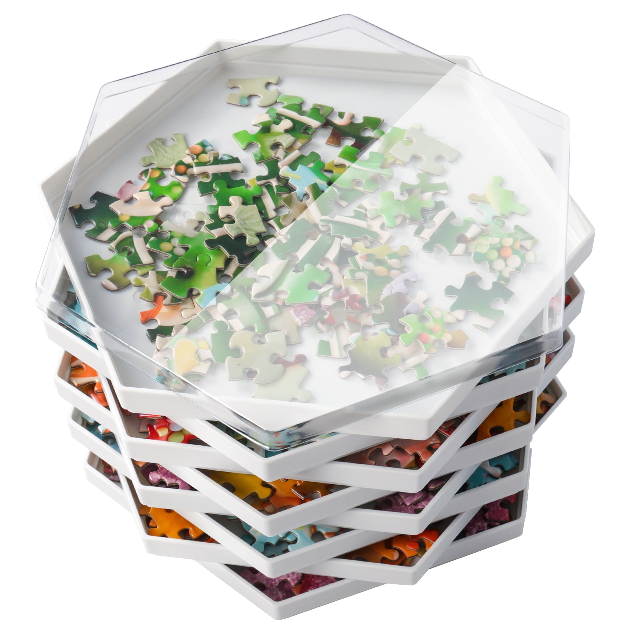 Becko Stackable Puzzle Sorting Trays Jigsaw Puzzle Sorters with Lid ...