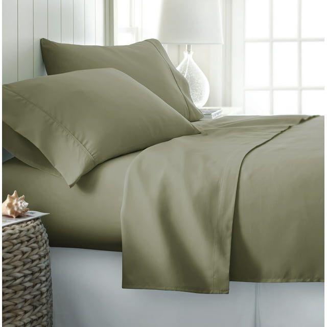 Becky Cameron Plain Microfiber Sheet Set, King, Green - Walmart.com