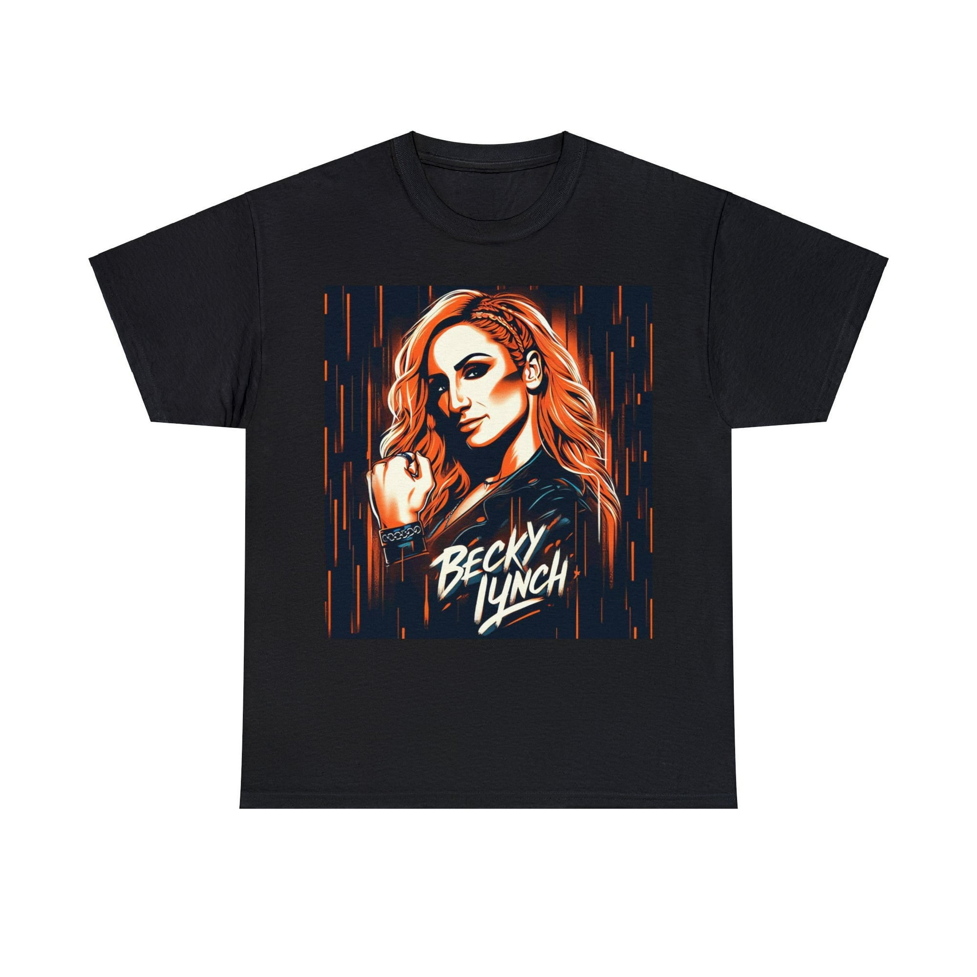 Becky Lynch Cartoon Portrait Black T-shirt - Walmart.com