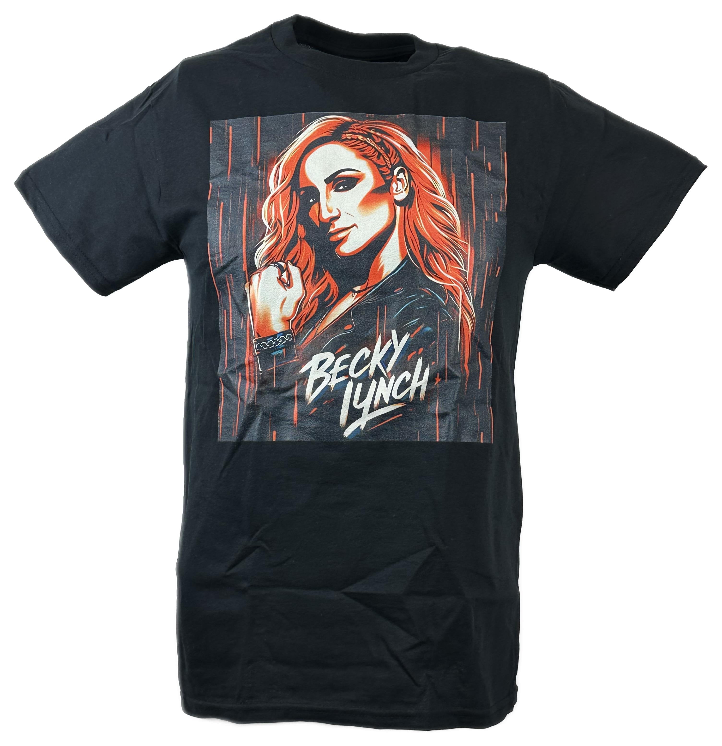 Becky Lynch Cartoon Portrait Black T-shirt - Walmart.com