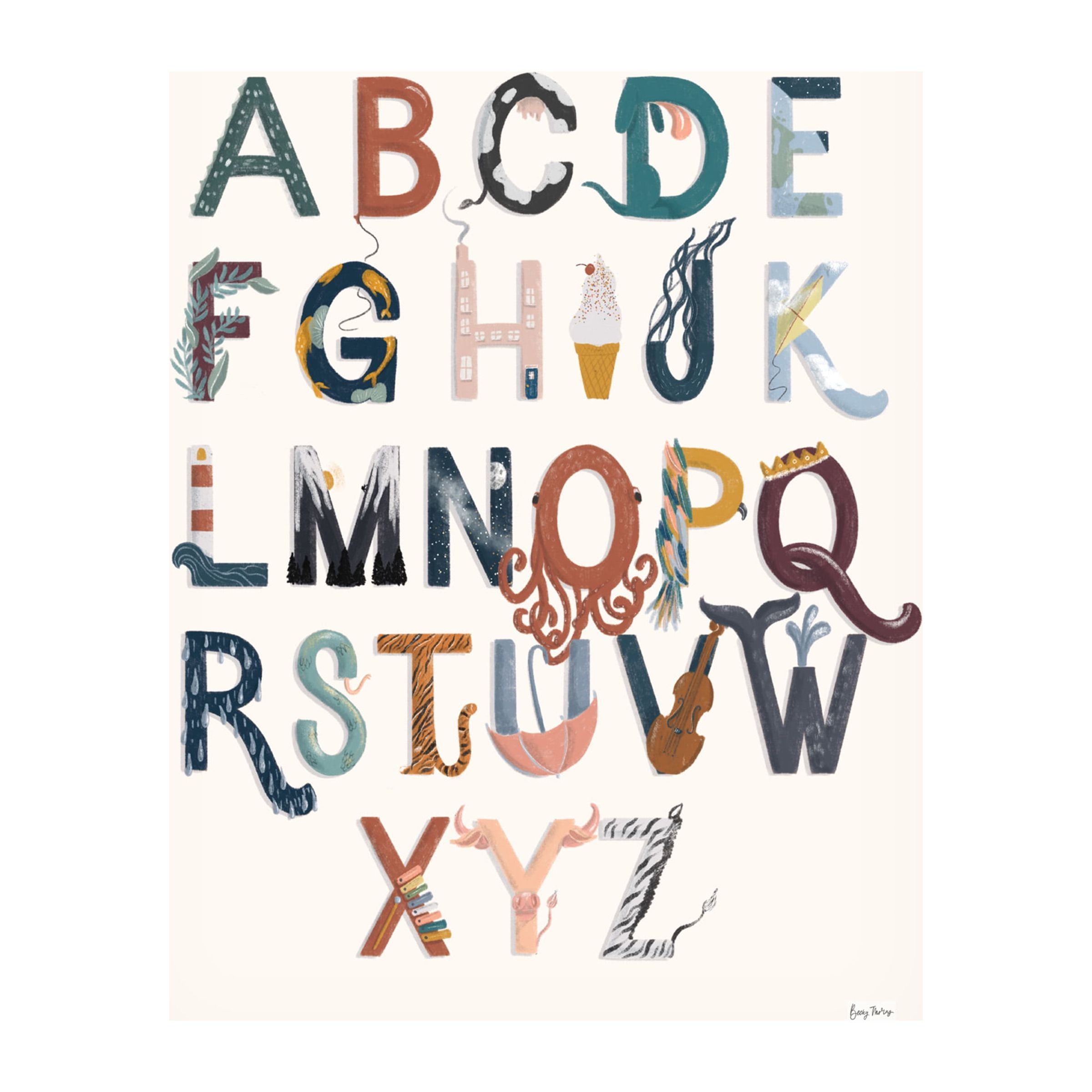 Becky Thorns 'Alphabet A to Z' Canvas Art - Walmart.com