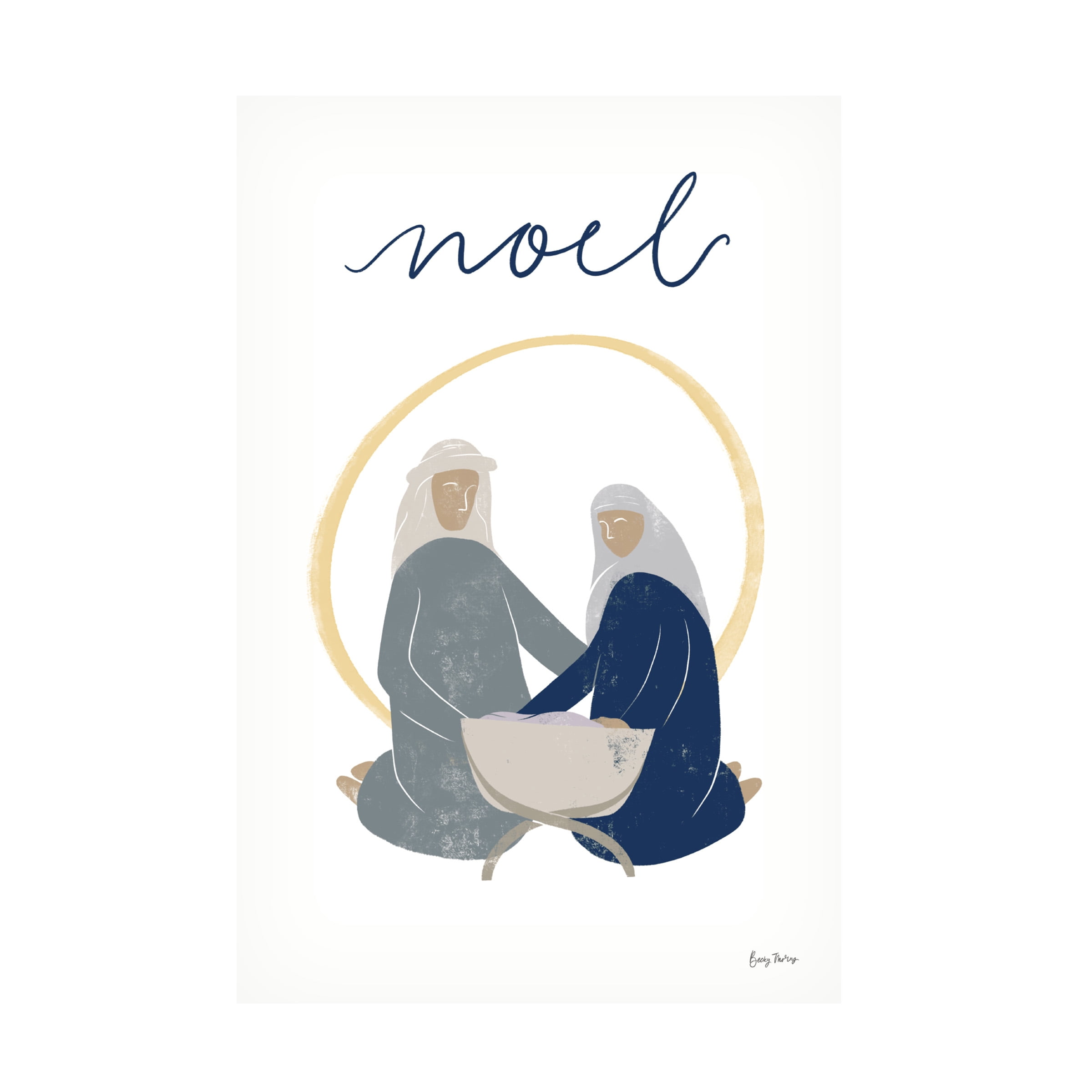 Becky Thorns 'Nativity II with Navy' Canvas Art - Walmart.com