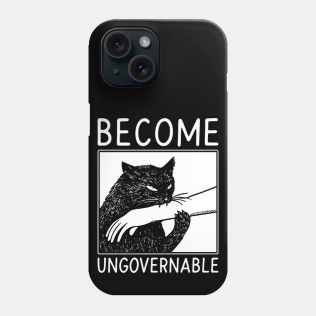 Become Ungovernable Black Cat Biting Hand Compatible Phone Case for ...