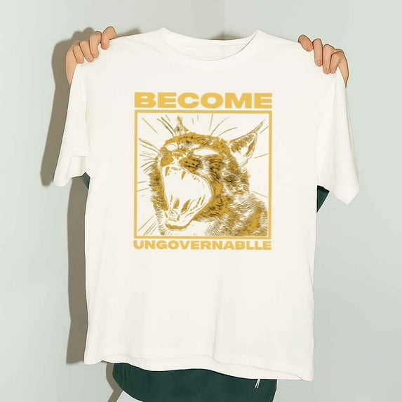 Become Ungovernable Black Cat Biting Hand Funny Meme T-Shirt up to 5XL ...
