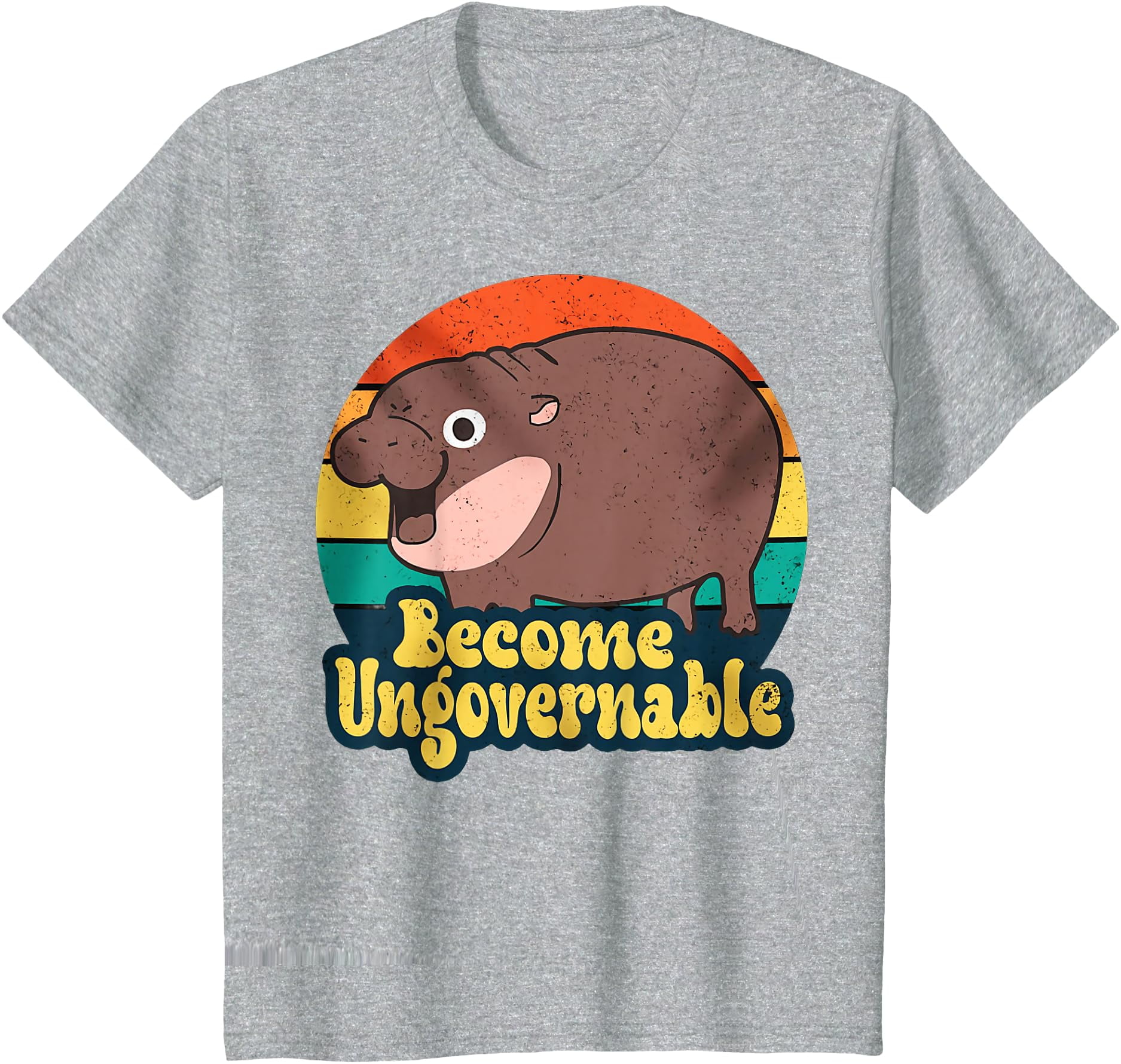 Become Ungovernable Cute Baby Hippo Moo Deng Funny Saying Youth Toddler T-Shirt,Light Pink color ...