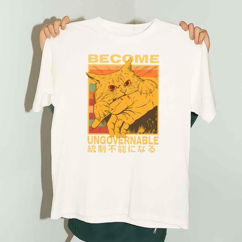 Become Ungovernable Funny Black Cat Biting Hand Unisex T-Shirt up to ...