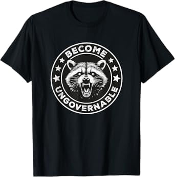 Become Ungovernable Funny Racoon Vintage Angry Raccoon T-Shirt ...