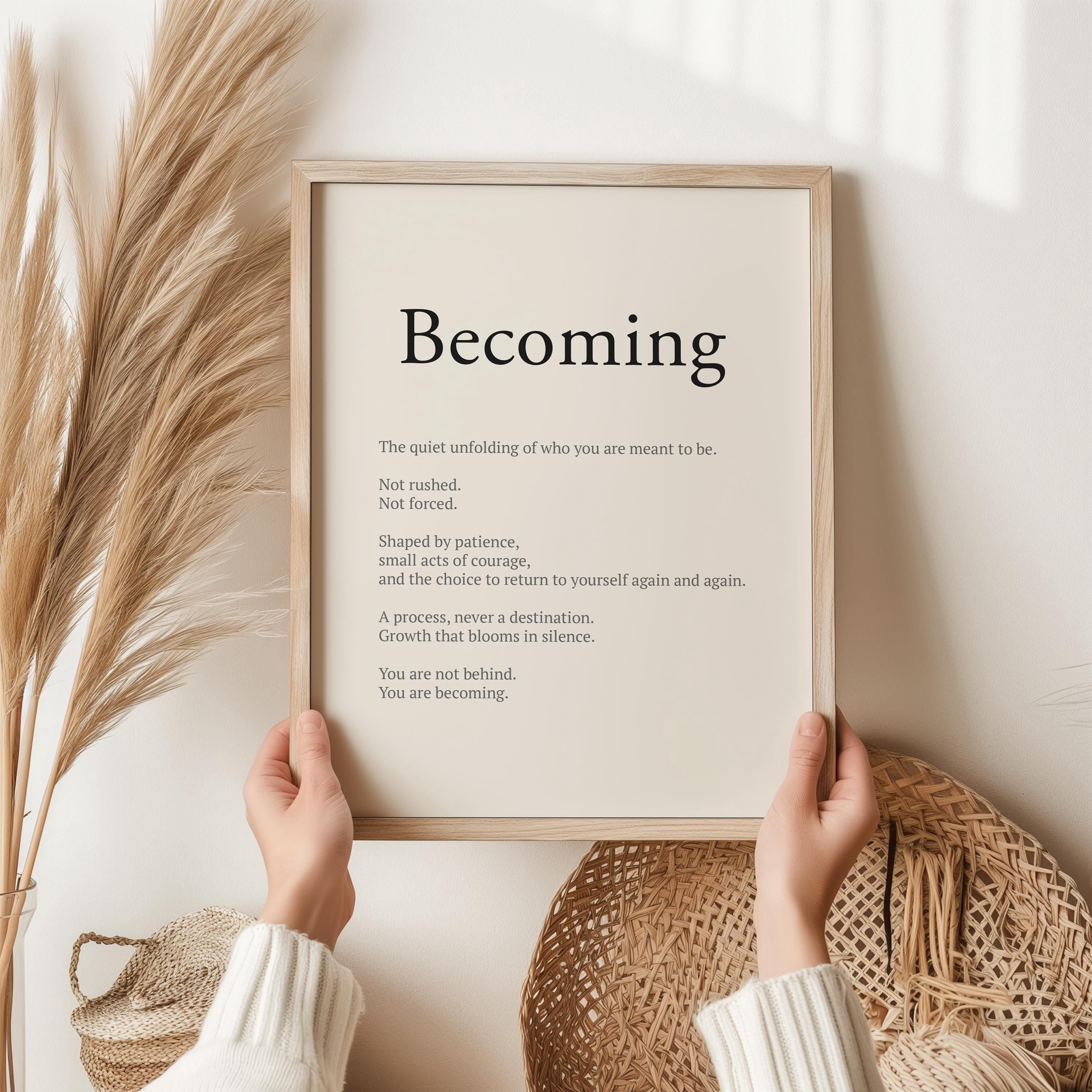 Becoming Wall Art Print Definition Poster Minimalist Quote Self Growth ...