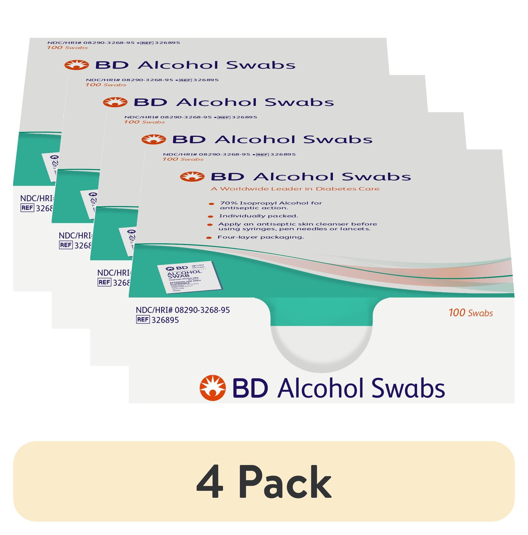 (4 pack) BD™ Alcohol Swabs, 100 Count - Walmart.com
