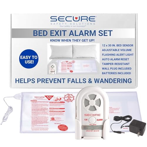 Bed Alarm for Seniors With Power Adapter - 12" x 30" Sensor Pad, 80-120 ...