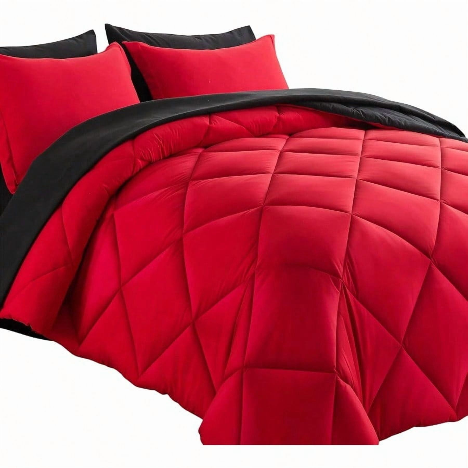Bed in a Bag Queen Reversible Comforter Sets 7pcs All Season Down ...