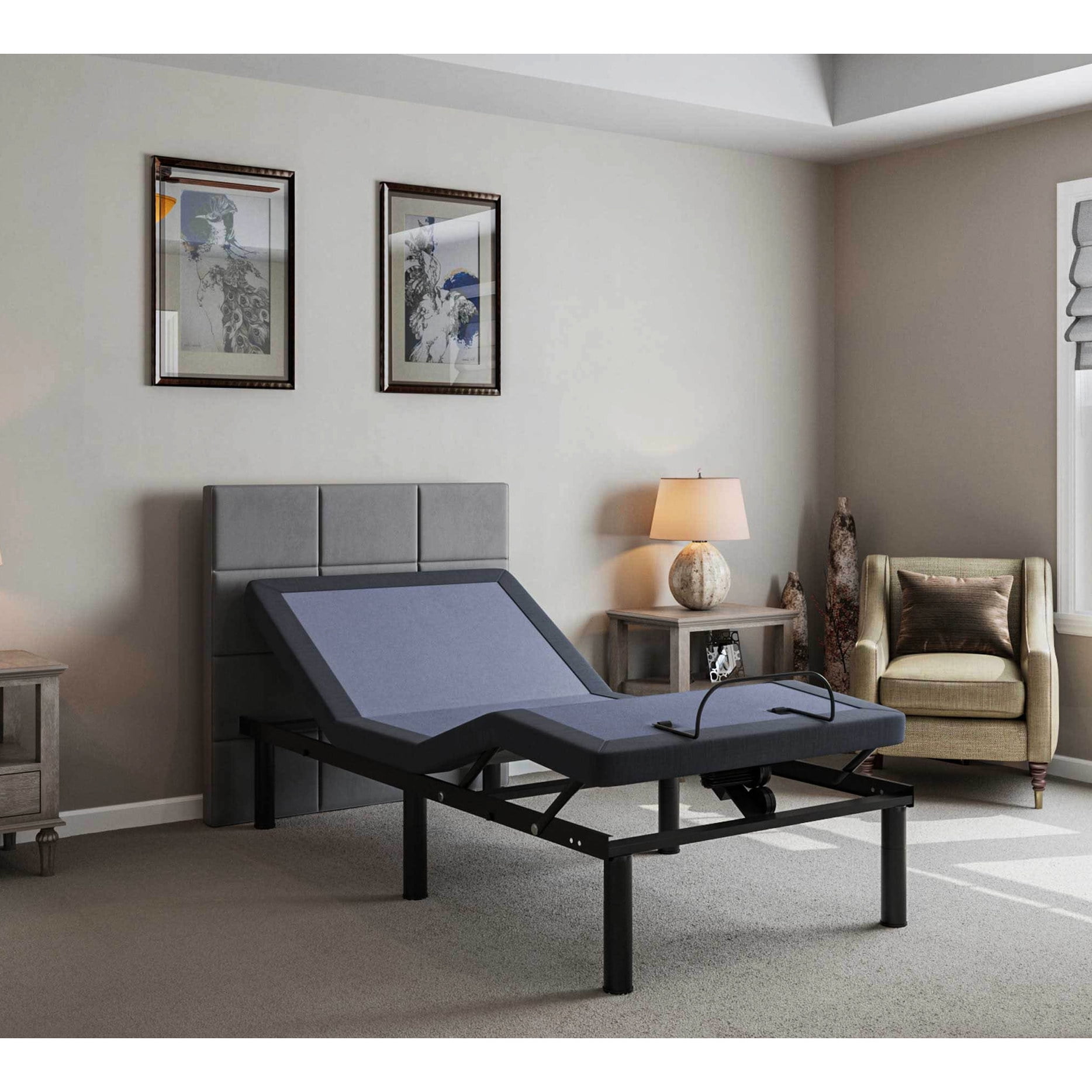 Bed Base Twin XL with Full-Range Adjustment / Built-In Flashlight, 3-in ...