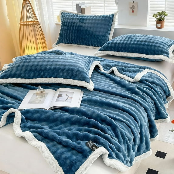 Bed Blankets 78 × 47 inch, Ultra Soft Throw Blanket for All Season ...