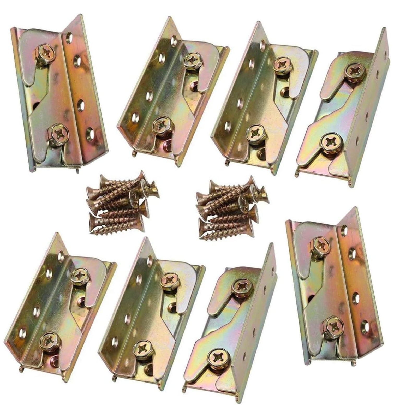 Bed Brackets 8 Pack Heavy Duty - Wooden Bed Frame Connectors with ...