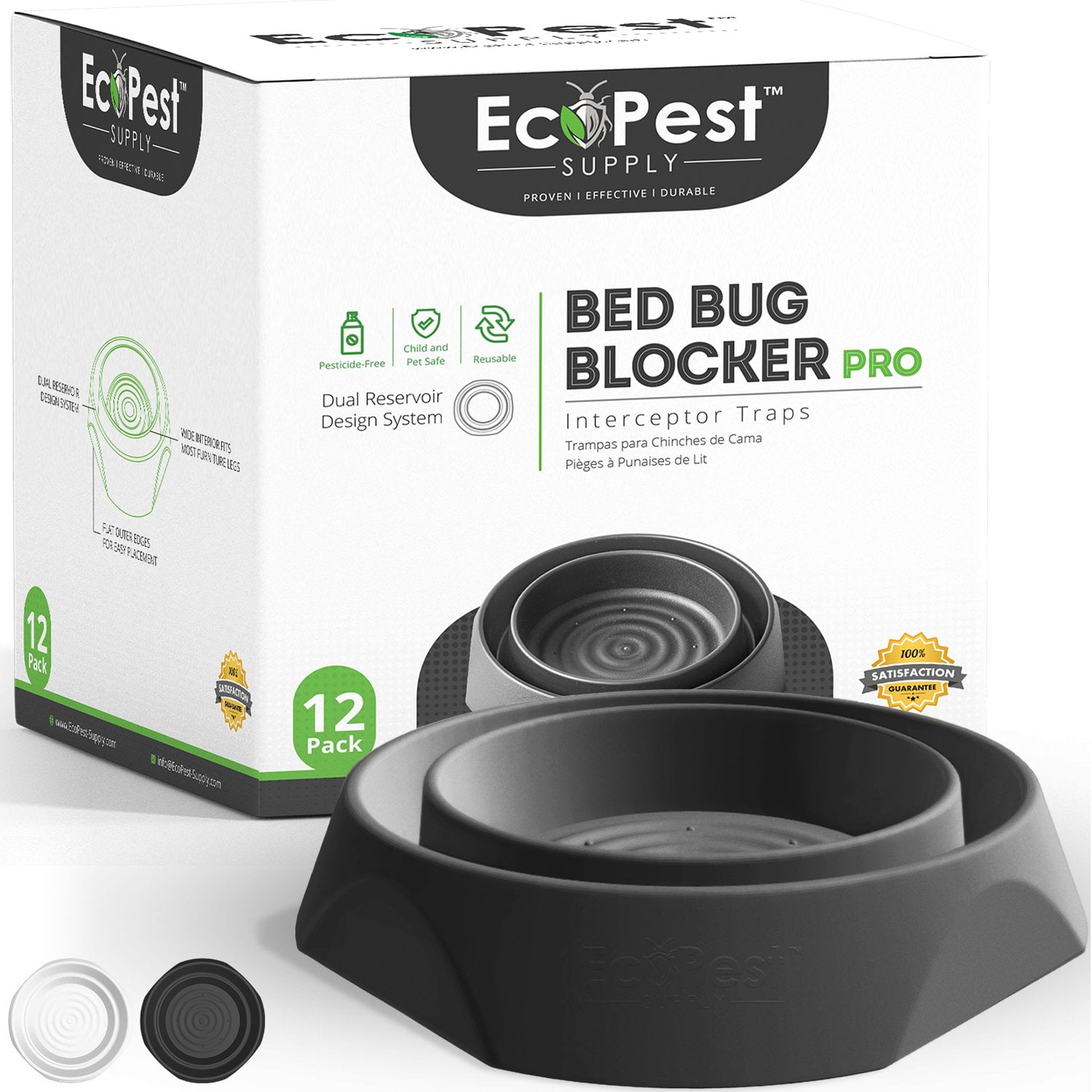 Bed Bug Blocker Pro Interceptor Traps, 12 Pack - Bed Bug Killer for Bed Legs - Walmart.com