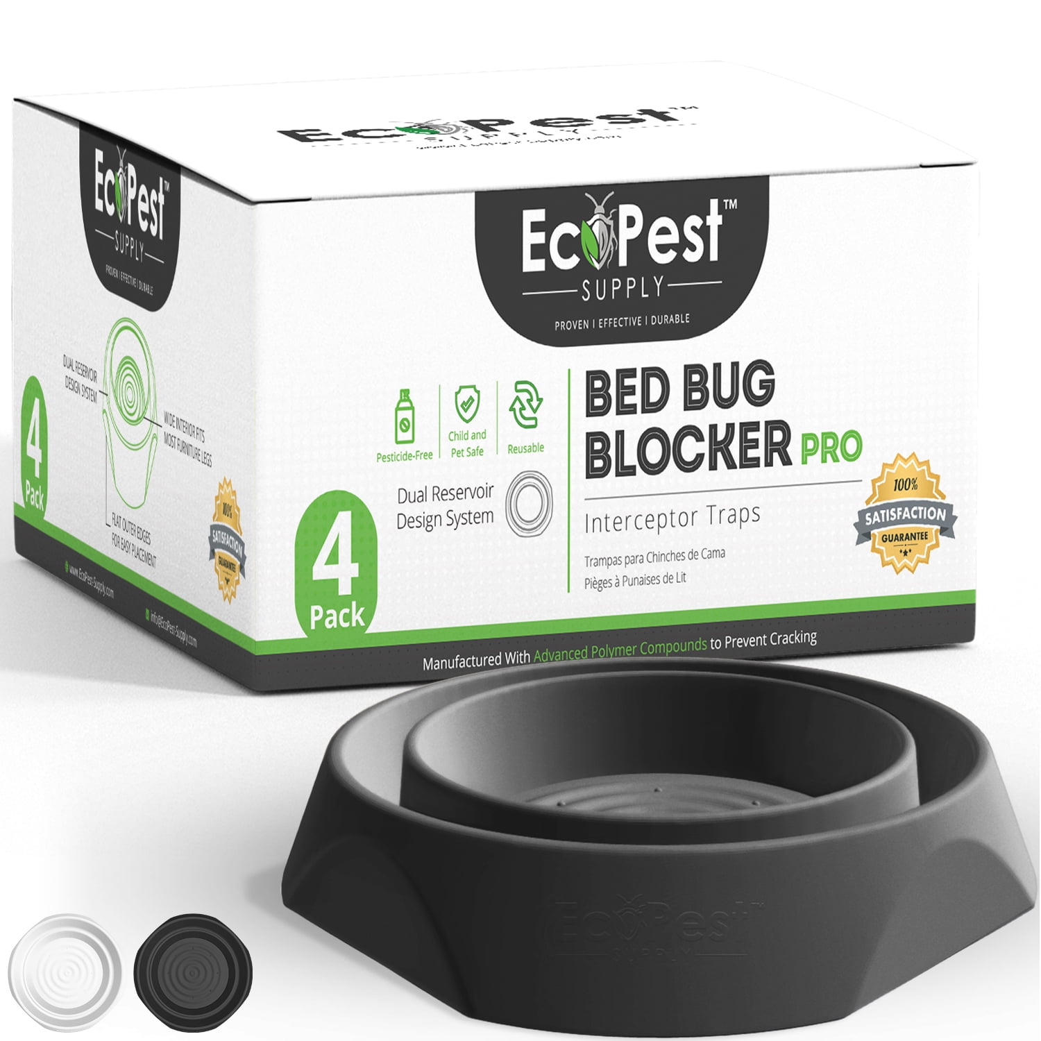 Bed Bug Blocker (Pro) Defense Interceptor Traps - 4 Pack | Bed Bug Leg ...