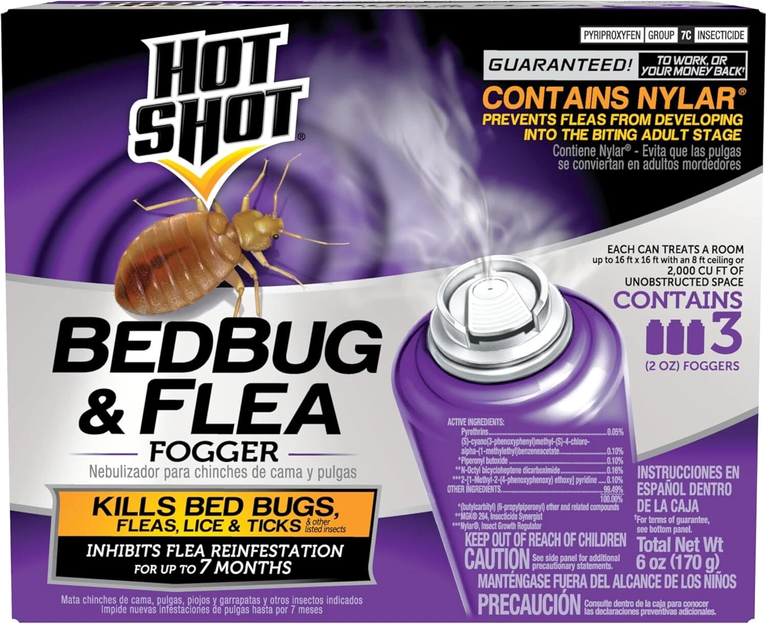 Bed Bug Bomb Insect Fogger Kill Mosquito Flies Fleas Ticks Bed Bugs ...