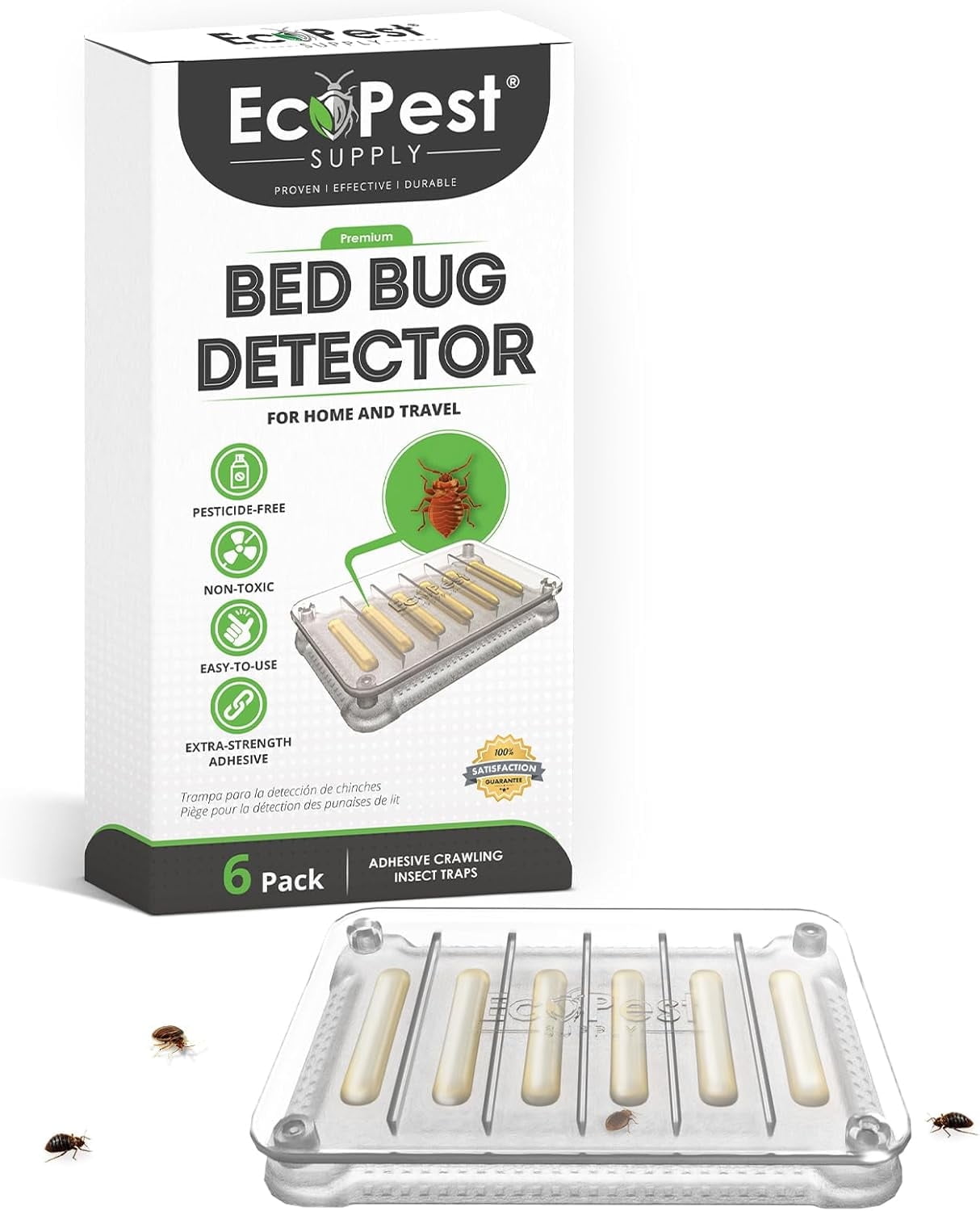 Bed Bug Detector – 6 Pack | Sticky Indoor Interceptor Trap, Monitor ...