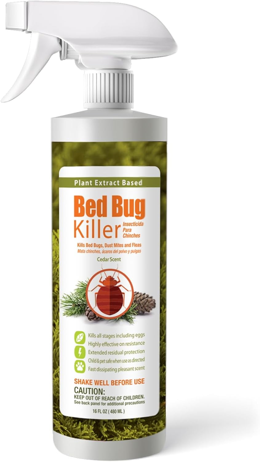 Bed Bug Killer 16 oz by EcoRaider, 100% Kill Efficacy, Bedbugs & Mites ...