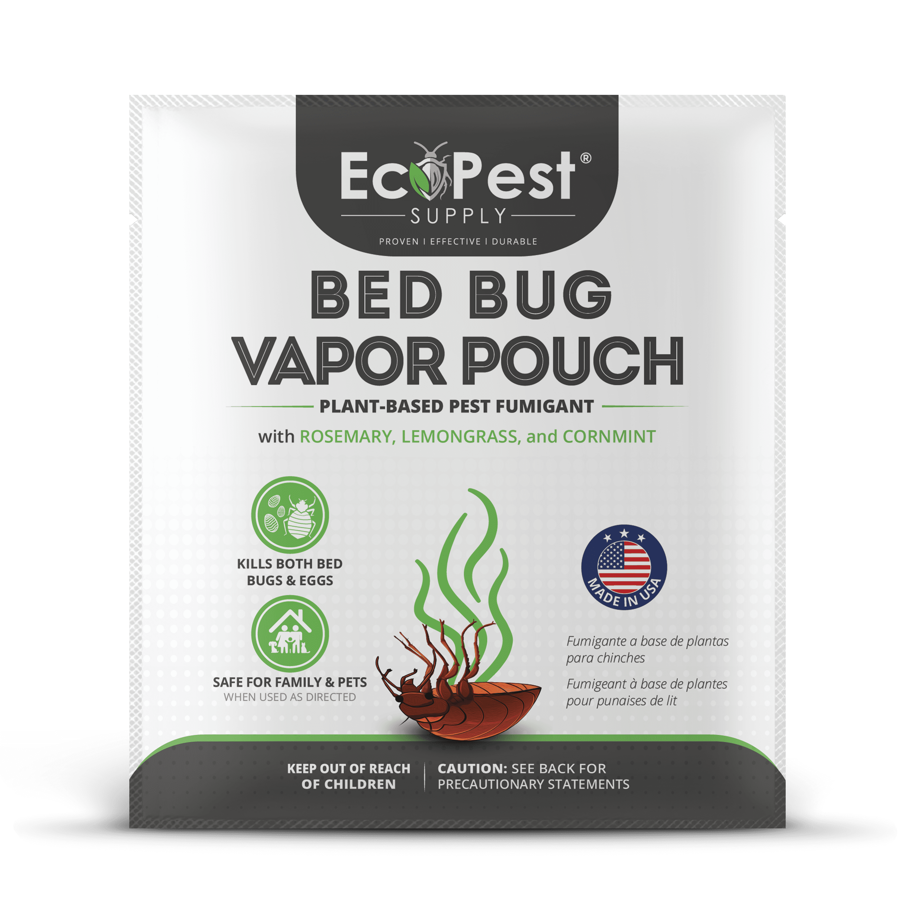 EcoPest Bed Bug Vapor Pouch, Safe Bed Bug Treatment for Luggage ...