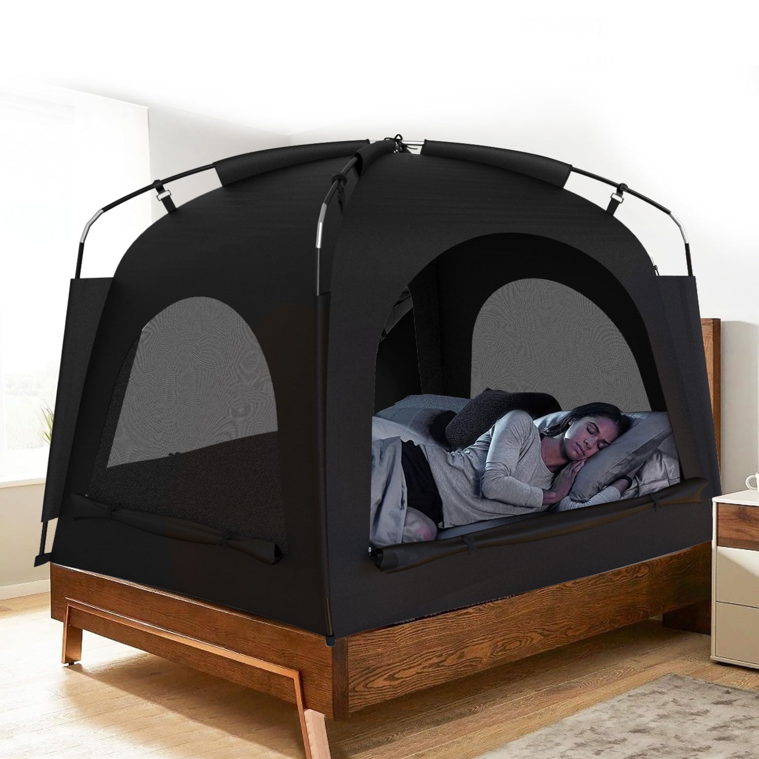 Bed Canopy Single Size, Breathable Lightweight Dream Tent with Double ...