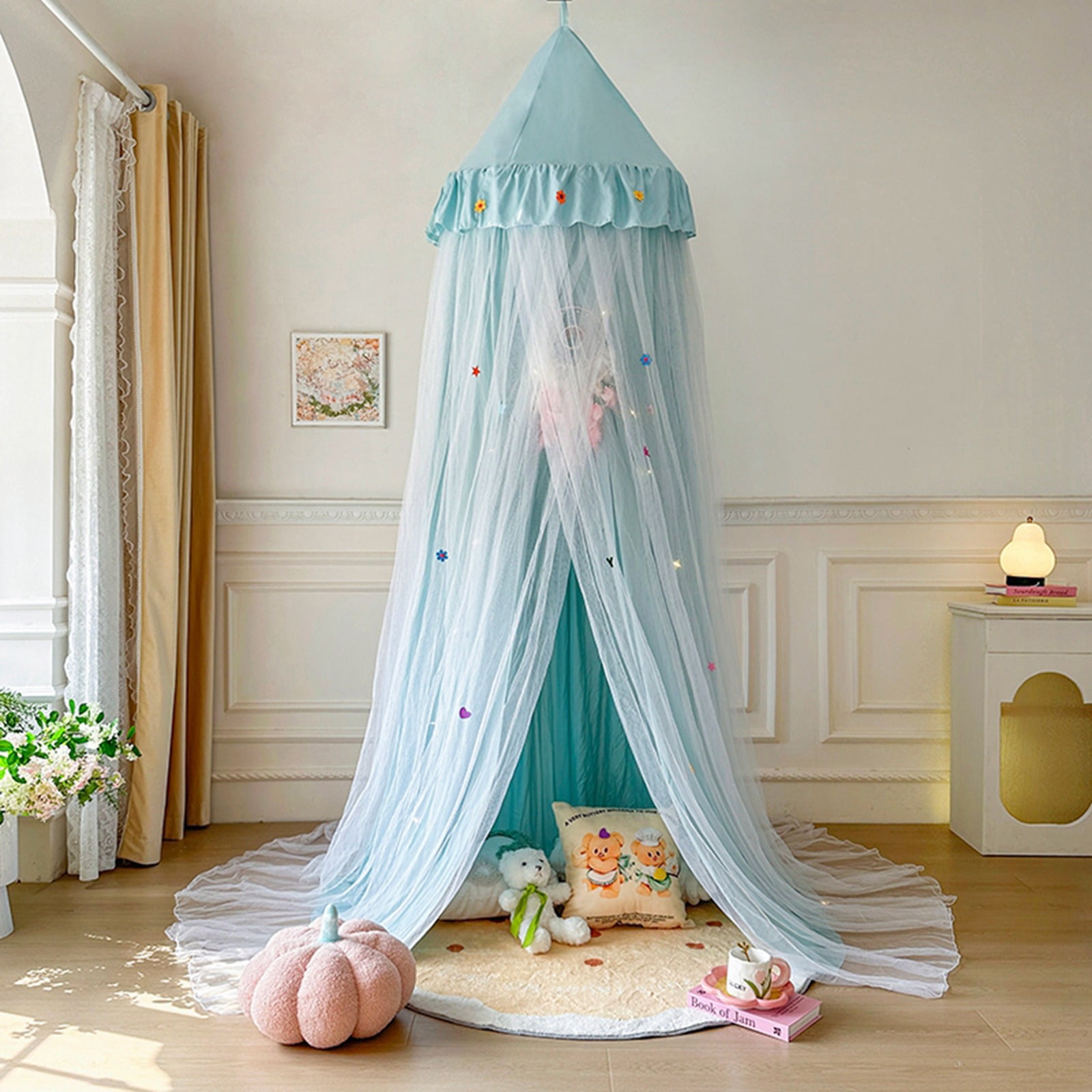 Bed Canopy for Girls Boys Bedroom Decor Hanging Canopy Blocking Light ...