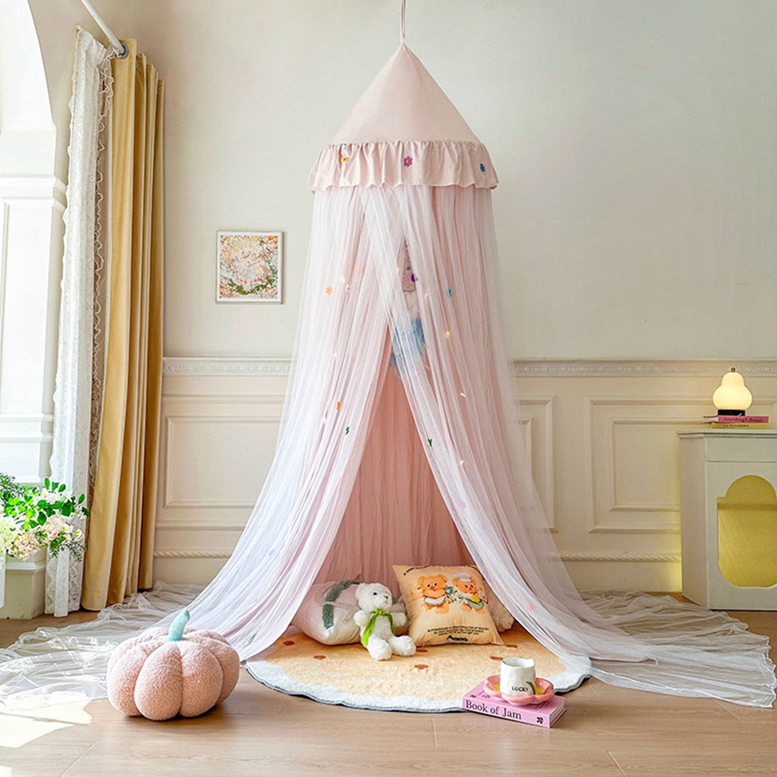 Bed Canopy for Girls Boys Bedroom Decor Hanging Canopy Blocking Light ...