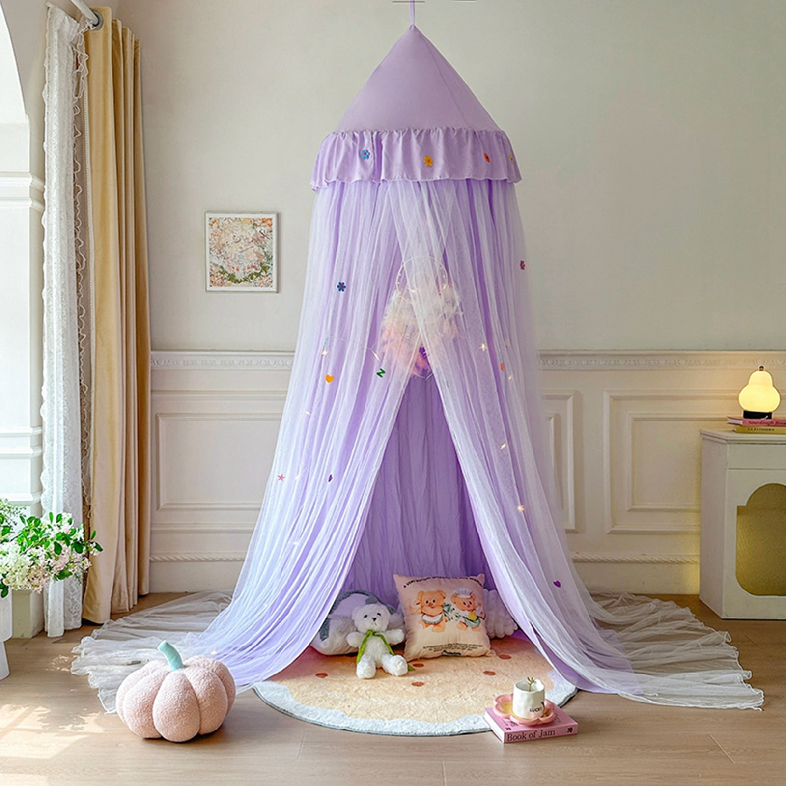 Bed Canopy for Girls Boys Bedroom Decor Hanging Canopy Blocking Light ...