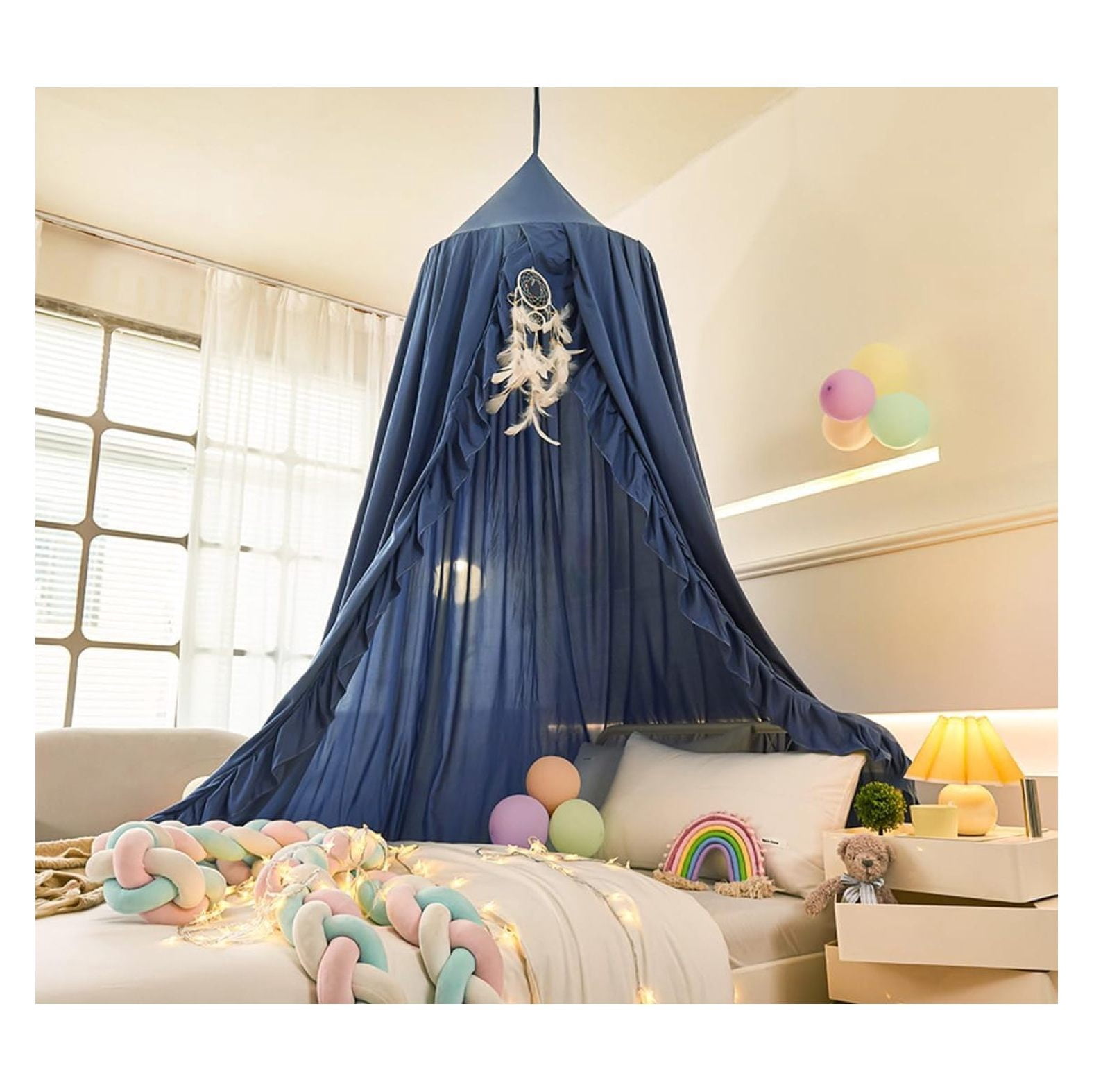 Bed Canopy for Girls,Ruffled Canopy Bed Curtains Canopy for Girls Room ...