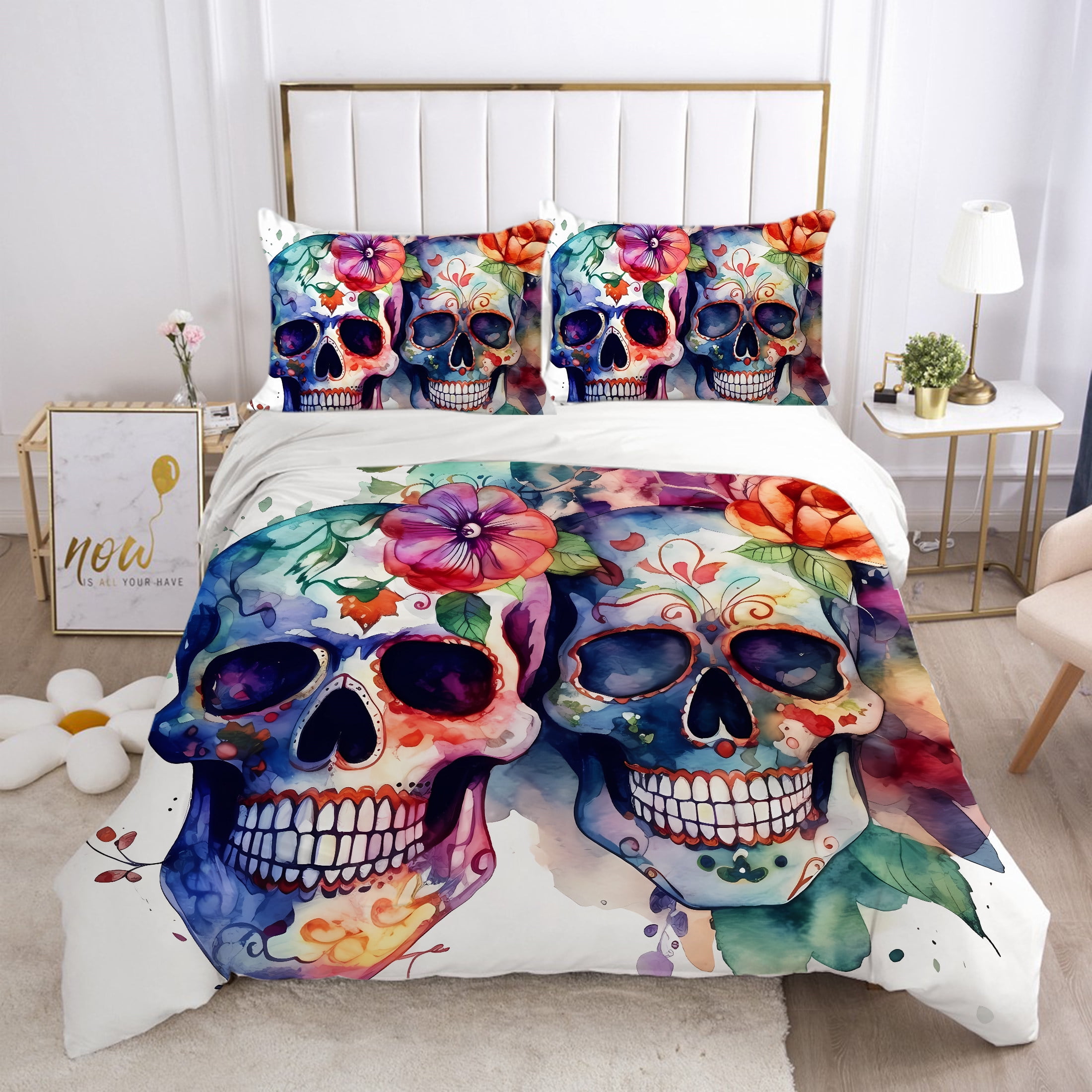 Bed Clothes Duvet Cover Human Skeleton Design Pillowcase Boy Adult ...