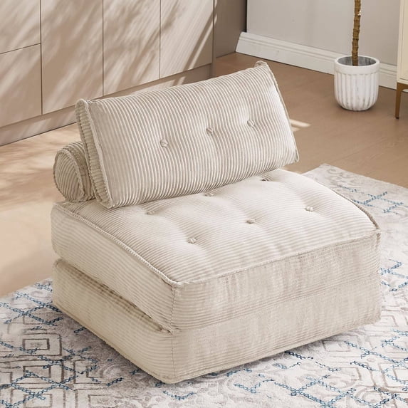 Bed Convertible Sleeper Chair 33" with Futon Boneless Couch with Back ...
